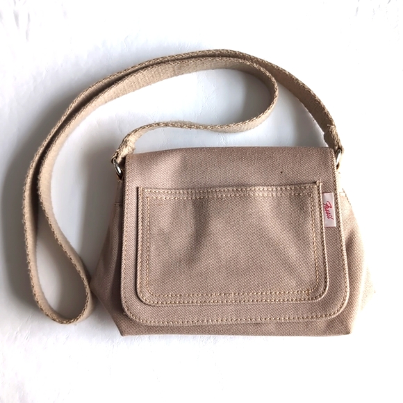 Fossil | Bags | Vintage Tan Color Canvas Fossil Flap Front Crossbody ...